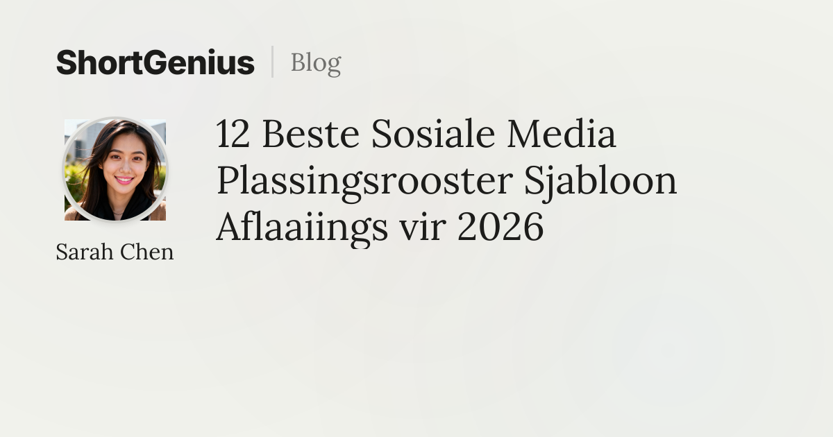 12 Beste Sosiale Media Plassingsrooster Sjabloon Aflaaiings vir 2026 ...