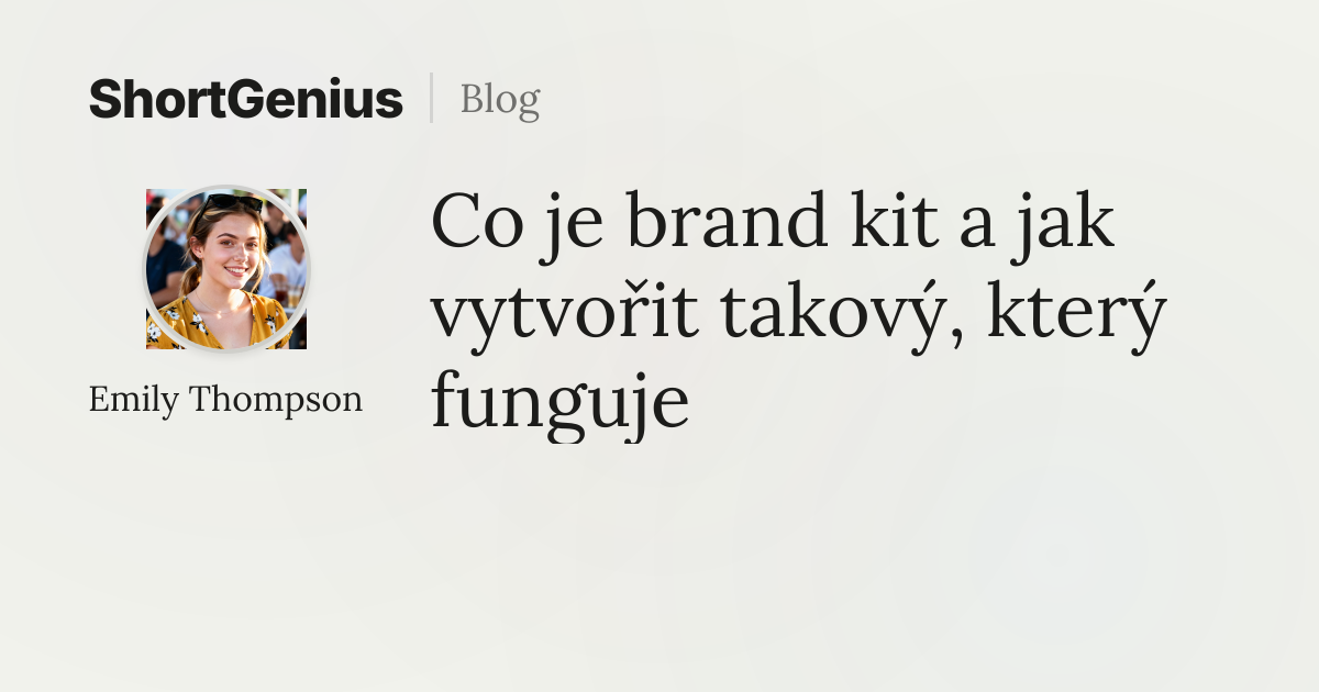 Co je brand kit a jak vytvořit takový, který funguje | Blog ShortGenius