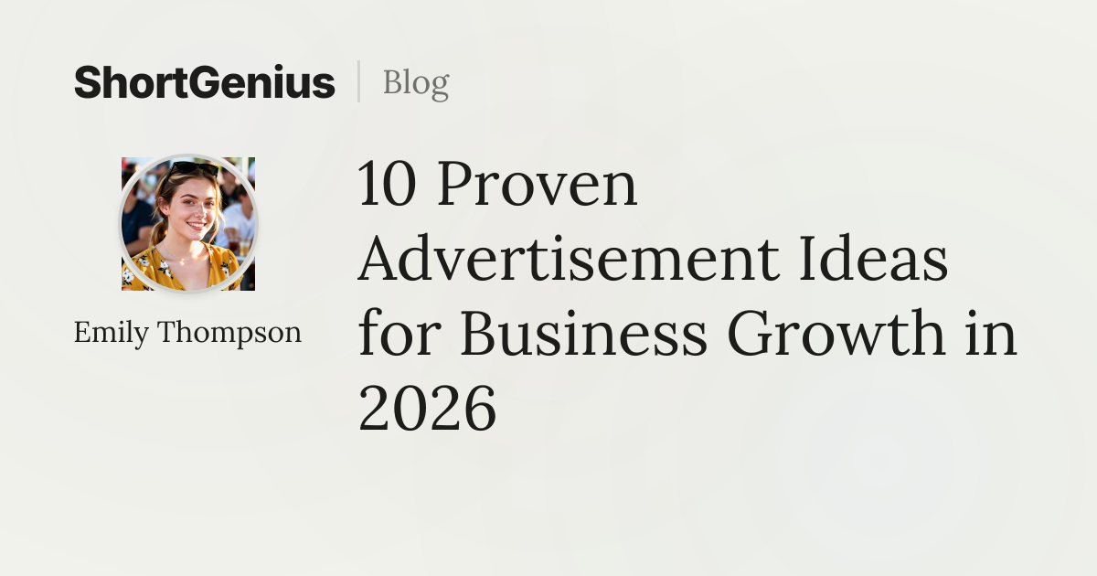 10 Proven Advertisement Ideas for Business Growth in 2026 | ShortGenius ...