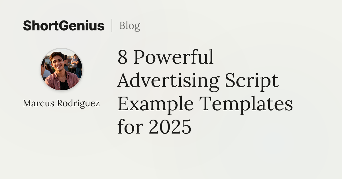 8 Powerful Advertising Script Example Templates for 2025 | ShortGenius Blog