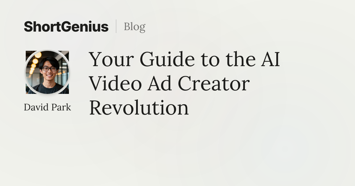 Your Guide to the AI Video Ad Creator Revolution | ShortGenius Blog