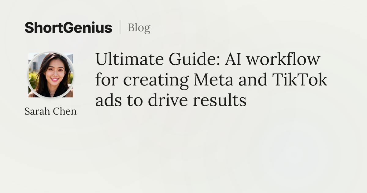 Ultimate Guide: AI workflow for creating Meta and TikTok ads to drive ...