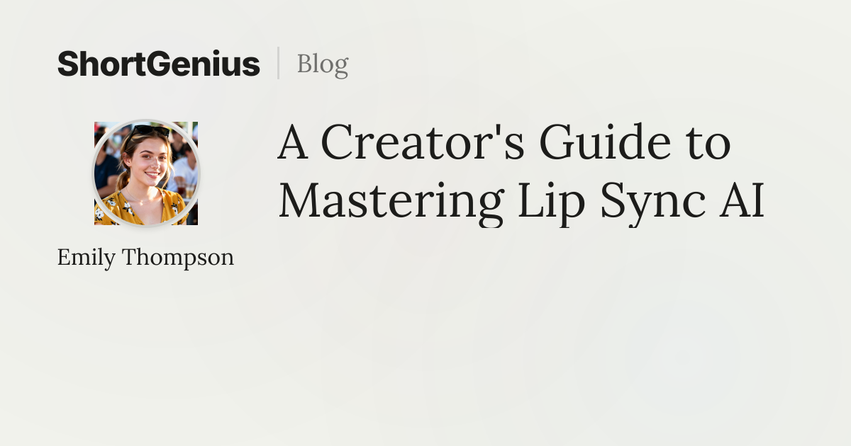 A Creator's Guide to Mastering Lip Sync AI | ShortGenius Blog