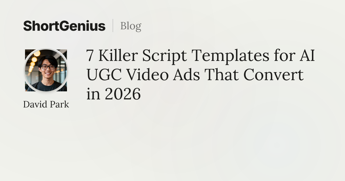 7 Killer Script Templates for AI UGC Video Ads That Convert in 2026 ...