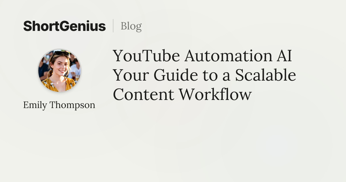 YouTube Automation AI Your Guide to a Scalable Content Workflow ...