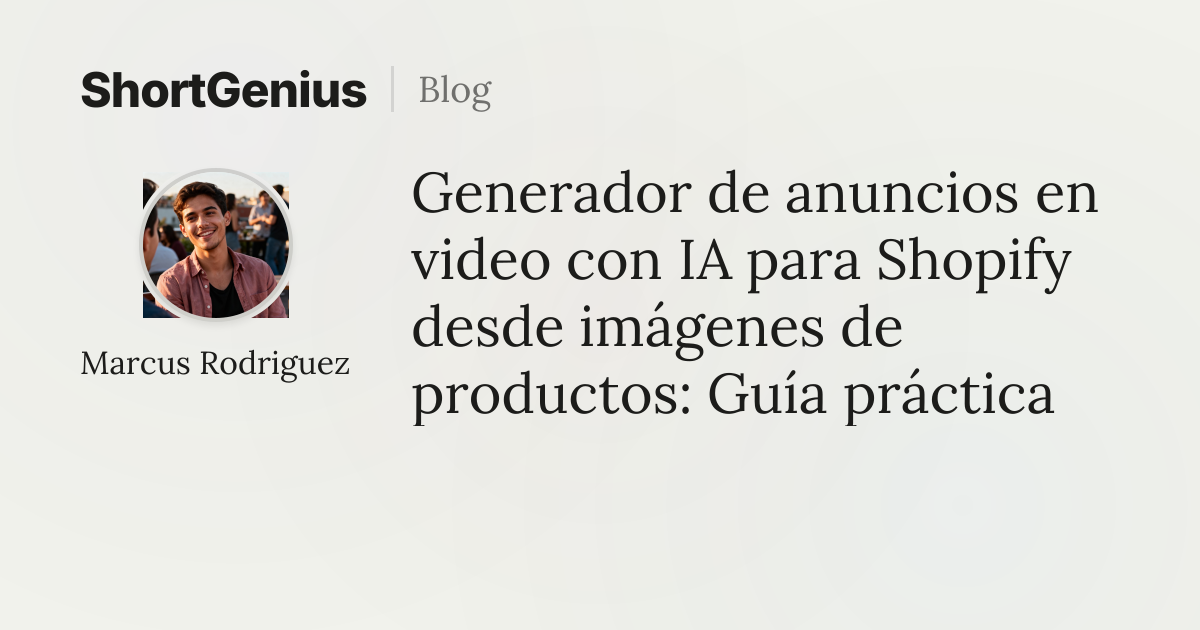 Generador de anuncios en video con IA para Shopify desde imágenes de ...