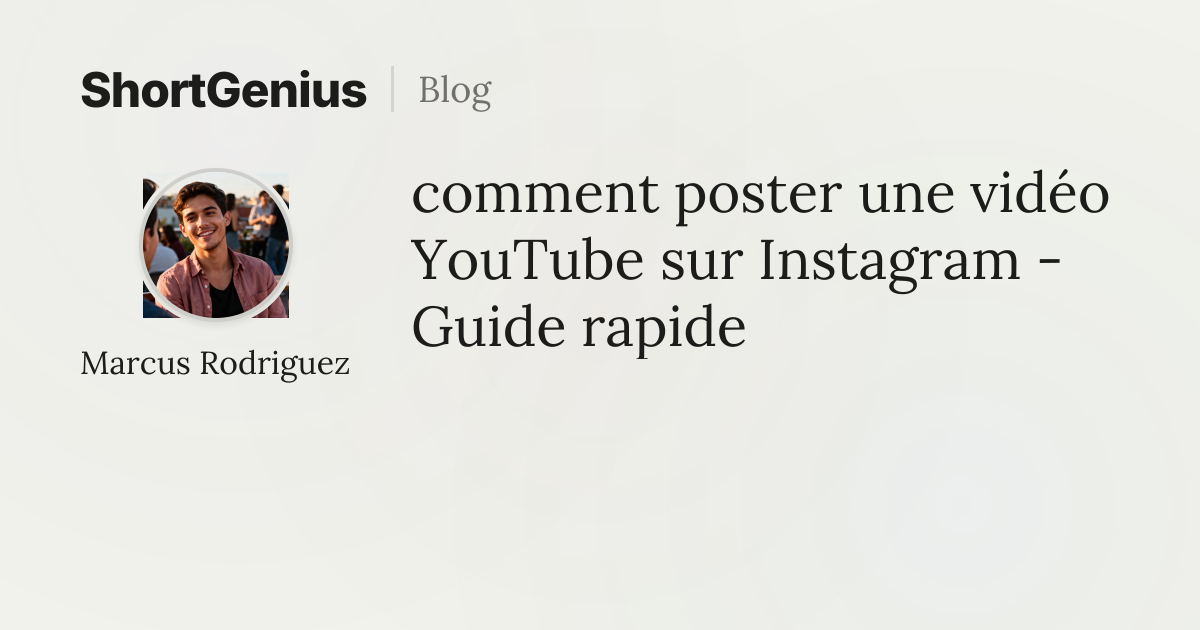 comment poster une vidéo YouTube sur Instagram - Guide rapide