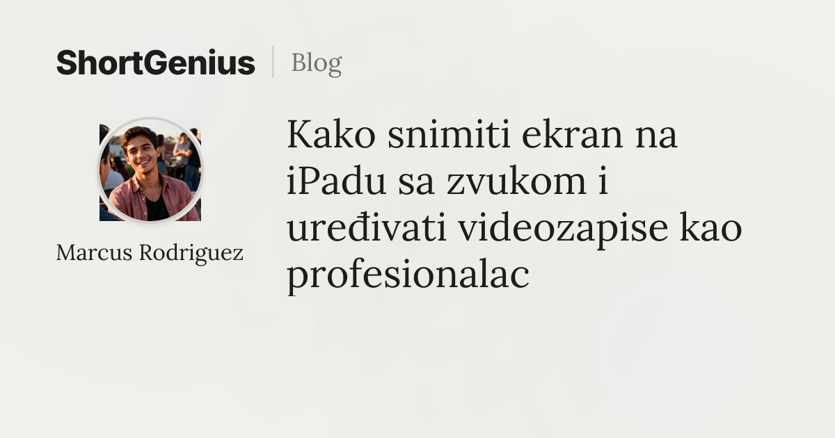 Kako snimiti ekran na iPadu sa zvukom i uređivati videozapise kao ...