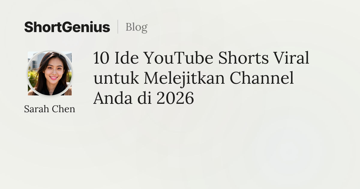 10 Ide YouTube Shorts Viral untuk Melejitkan Channel Anda di 2026 ...