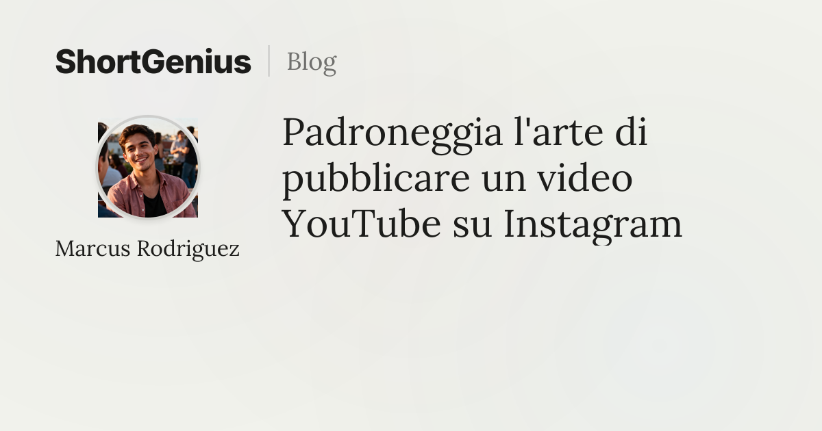 Padroneggia l'arte di pubblicare un video YouTube su Instagram