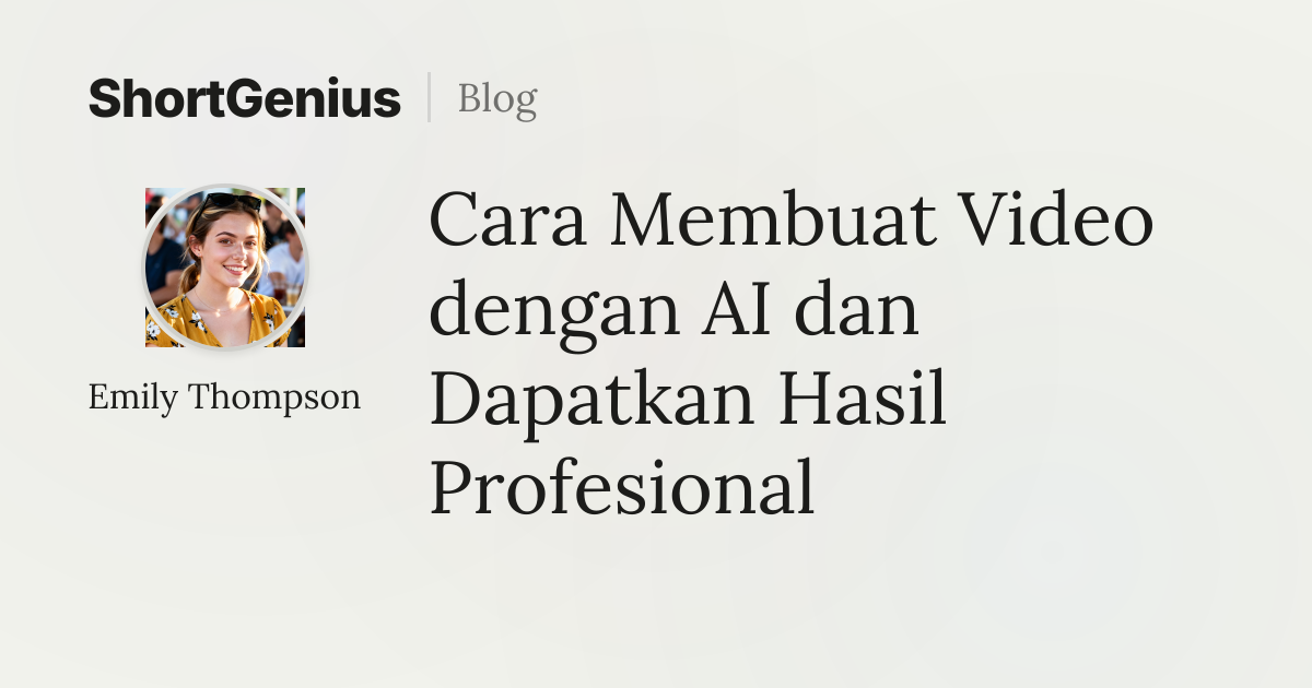 Cara Membuat Video dengan AI dan Dapatkan Hasil Profesional