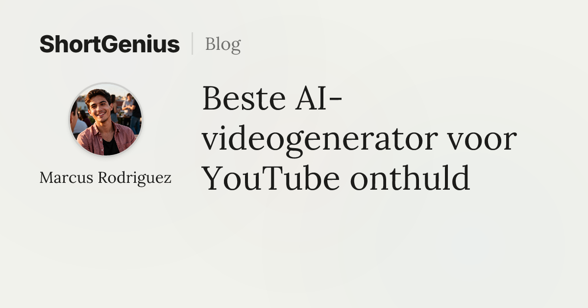 Beste AI-videogenerator voor YouTube onthuld | ShortGenius Blog