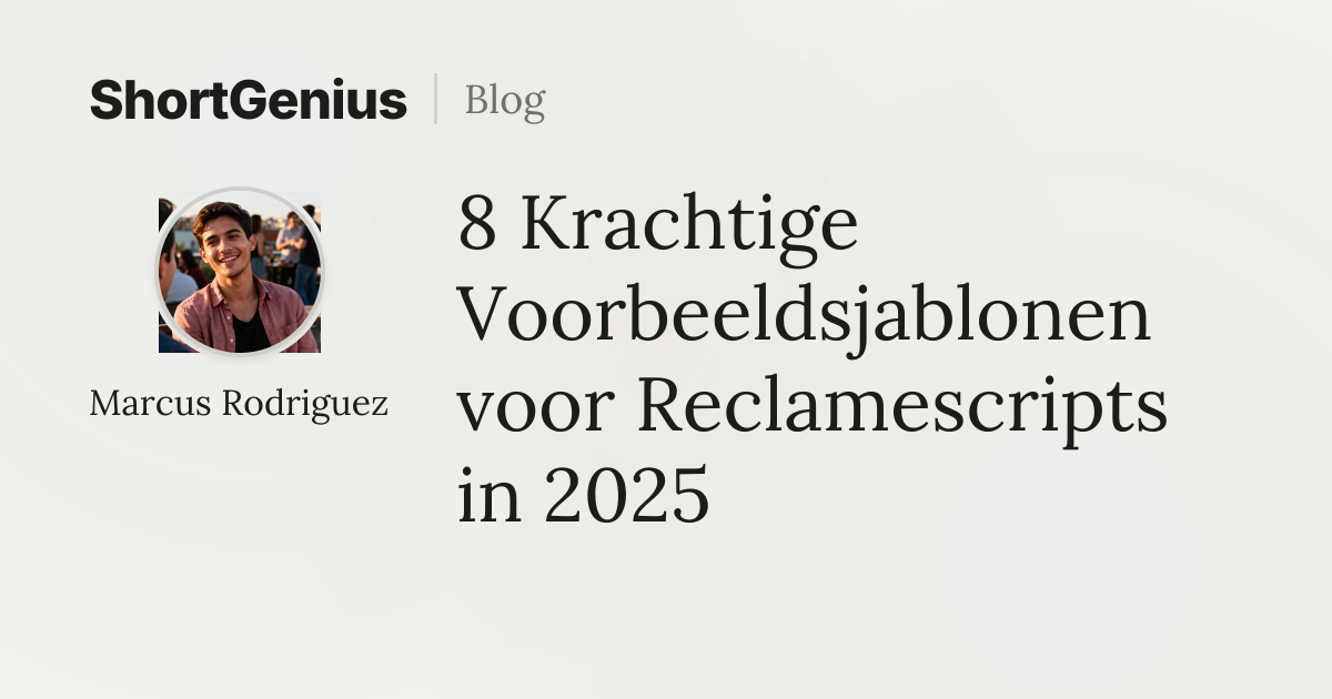 8 Krachtige Voorbeeldsjablonen voor Reclamescripts in 2025