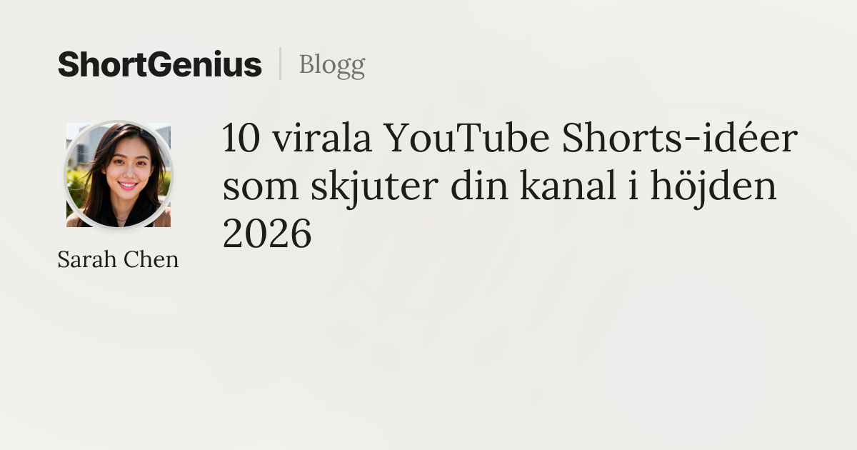 10 virala YouTube Shorts-idéer som skjuter din kanal i höjden 2026